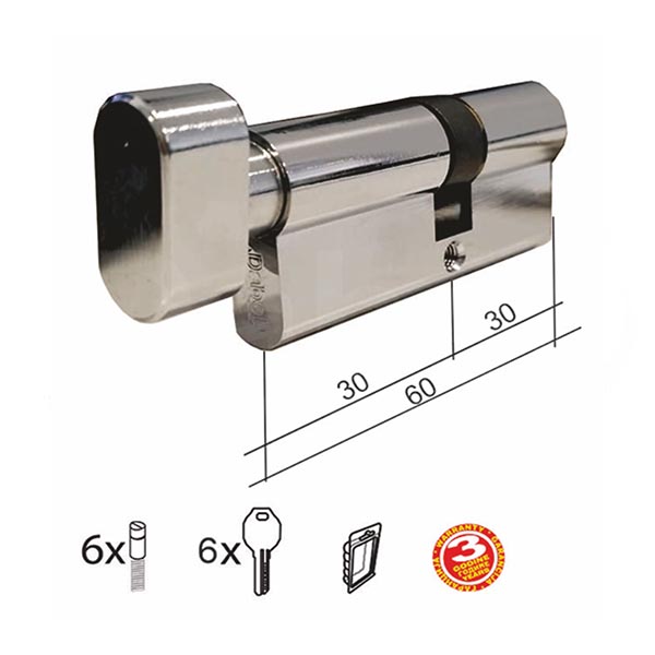 Cilindar kod dugme CL2040K Hr 60mm(30D-30) 6kod DBP1