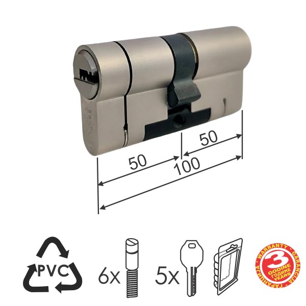 Cilindar kodirani CL2080 SS x100mm(50-50) DBP2