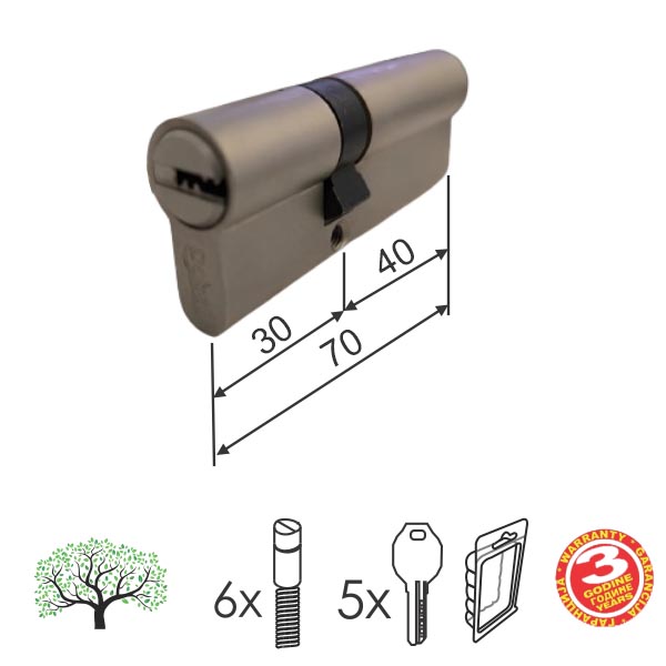 Cilindar kodirani CL2090 SS 70mm(30-40) DBP2