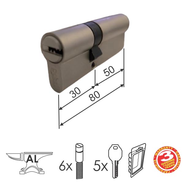 Cilindar kodirani CL2090 SS 80mm(30-50) DBP2