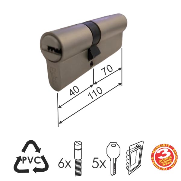 Cilindar kodirani CL2090 SS x110mm(40-70) DBP2