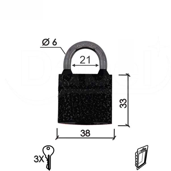 Katanac KA2050 Crna 38×33/21/fi6mm 3K DBP1