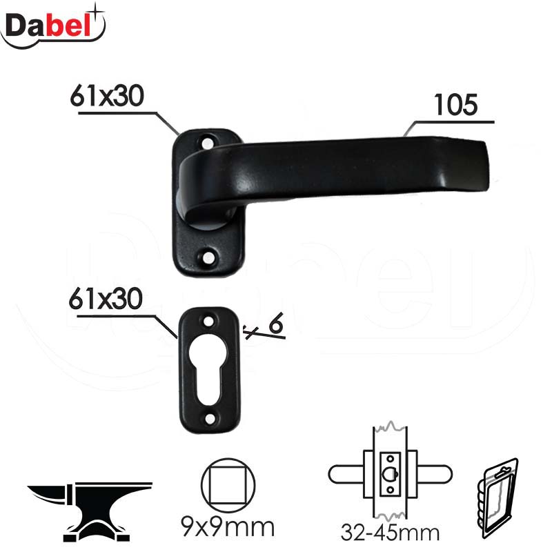 Kvaka rozeta za metalna vrata JACA Cm 30/61/6/105/9mm Cil DBP3