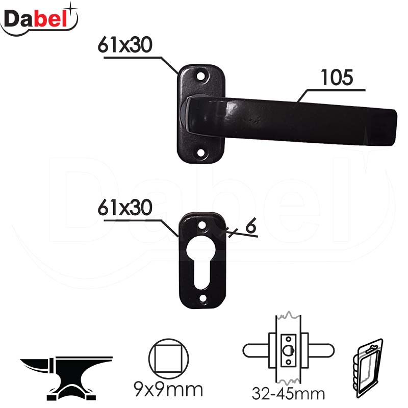 Kvaka rozeta za metalna vrata JACA Ma 30/61/6/105/9mm Cil DBP3