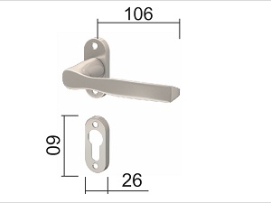 Kvaka rozeta za metalna vrata KLEK-O F9 25/62/7/105/8/9mm Cil BPDQ