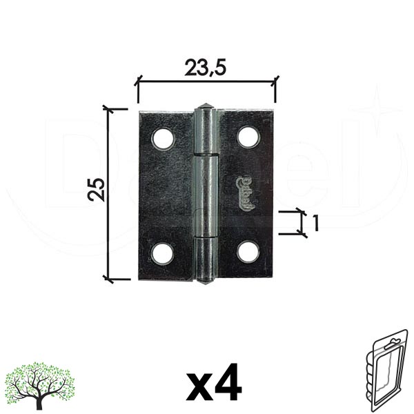 Šarka brodska za vrata SP9003 ZnB 25×23,5x1mm (4kom) DBP1
