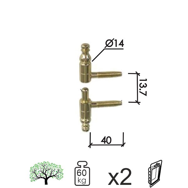 Šarka uvrtna za vrata SP9028 Ms 14mm (2kom) 60kg DBP1