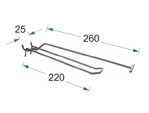 Nosač cene N2 dupli (perforacija 25mm)