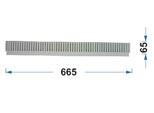 Pregrada za policu N11 -ograda zadnja (tip polica N) boja RAL9001