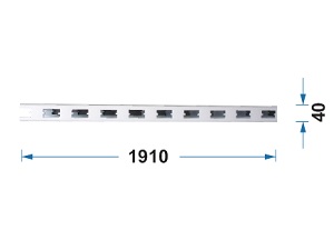 Šina za policu M1 30x60x2,5mm boja RAL 9001 (tip N)
