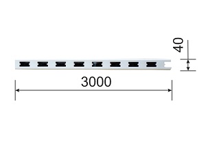 Šina za policu M1 30x60x2,5mm boja RAL 9001 (tip N)