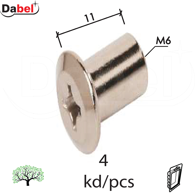 Vijak za ivericu VK2 Nikl (4kom)