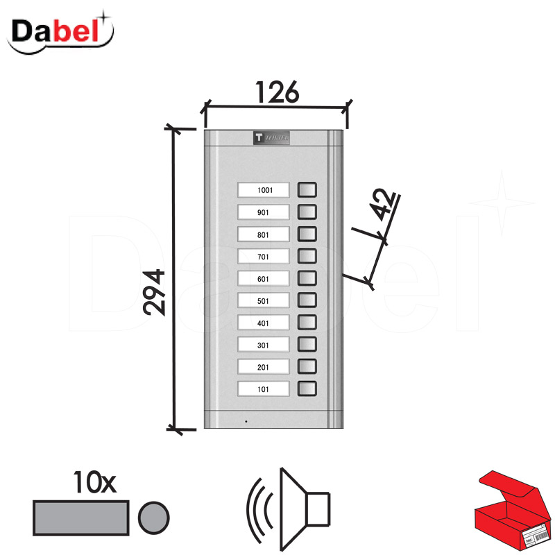 Tastatura za audio interfon Silver dvožični T2-10