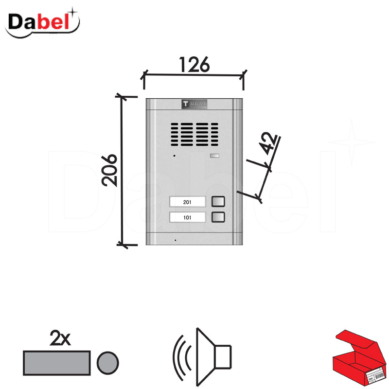 Tastatura za audio interfon Silver dvožični T2-2