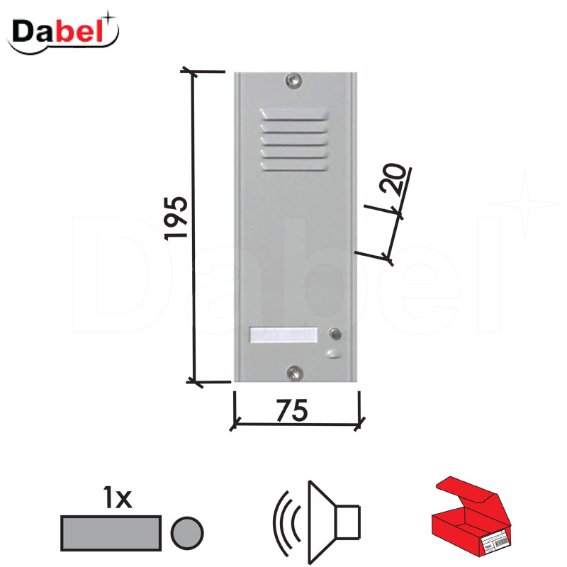 Tastatura za audio interfon Silver sa 1 tasterom i mz 1ALR1