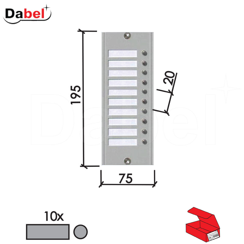 Tastatura za audio interfon Silver sa 10 tastera 1AL10