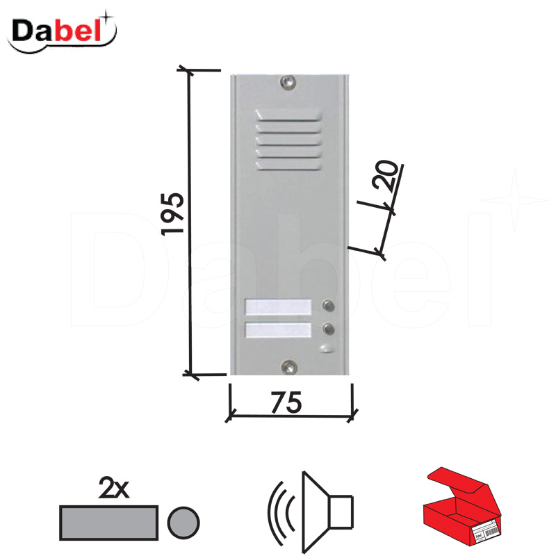 Tastatura za audio interfon Silver sa 2 tastera i mz 1ALR2