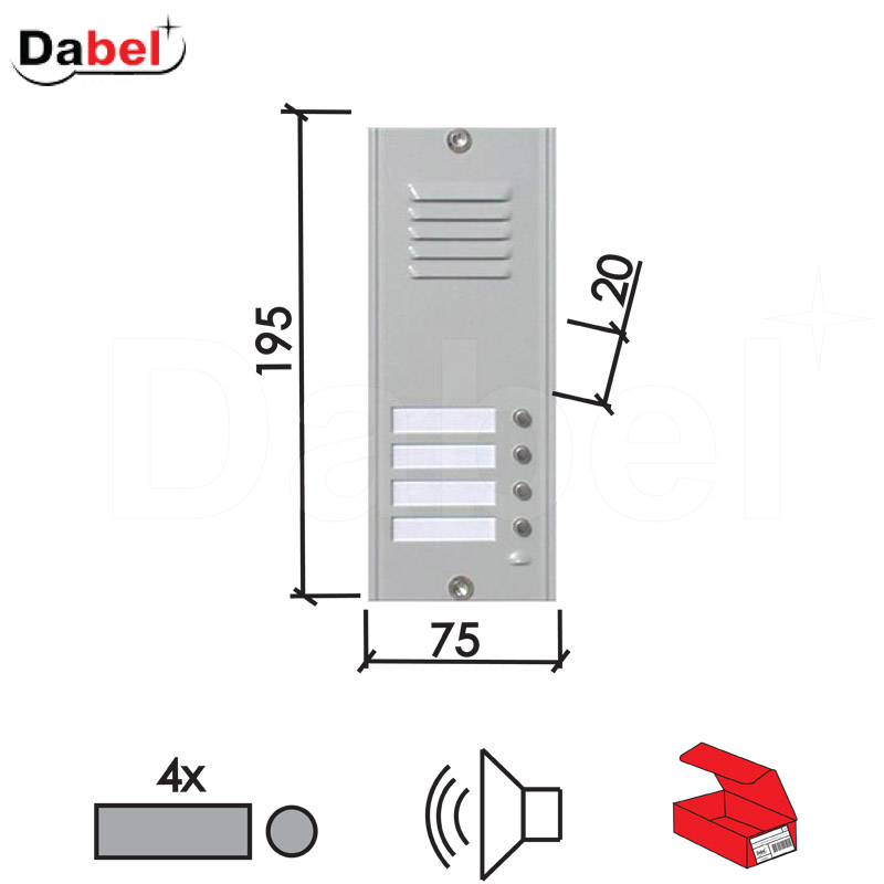 Tastatura za audio interfon Silver sa 4 tastera i mz 1ALR4