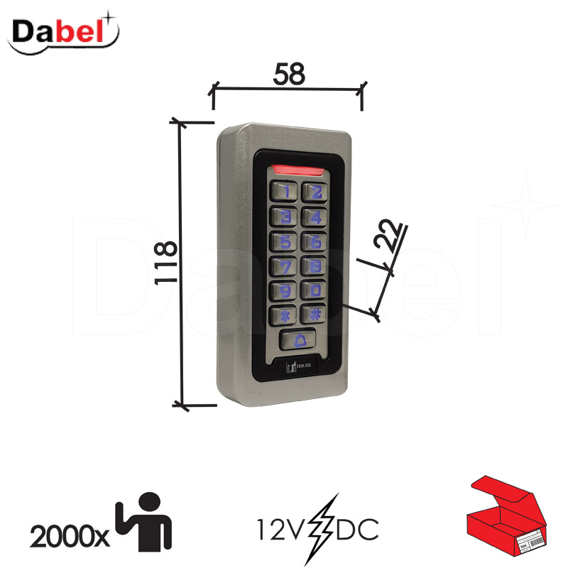 Šifrator za vrata TT1 Zn 75xx110x25mm RFID čitač kartica S602EM sa silikonskom tastaturom