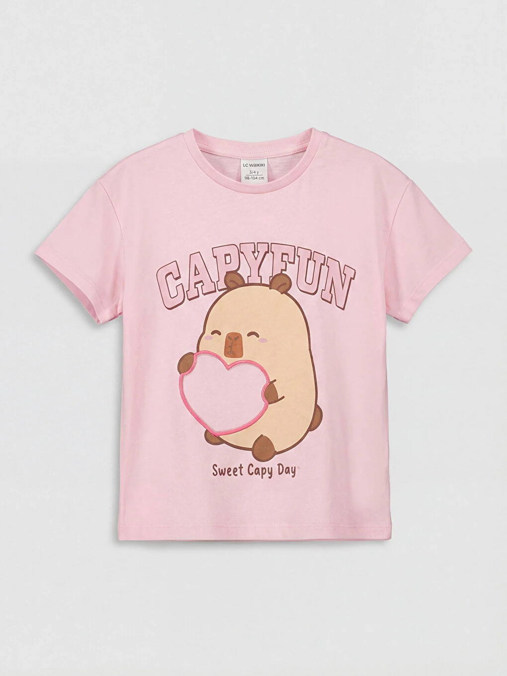 LCW Kids Majica Sa Okruglim Izrezom Capyfun Sa Štampom Za Devojčice