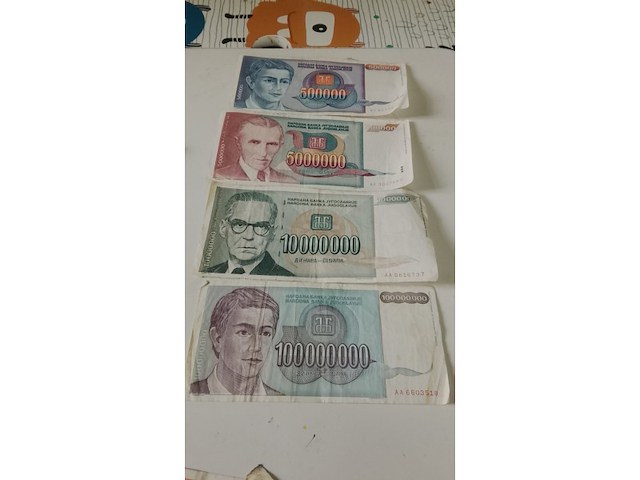 4 NOVČANICE IZ 1993