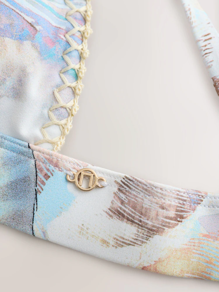 Pastelno plava školjka - Vhipstitch trougao Bikini vrh