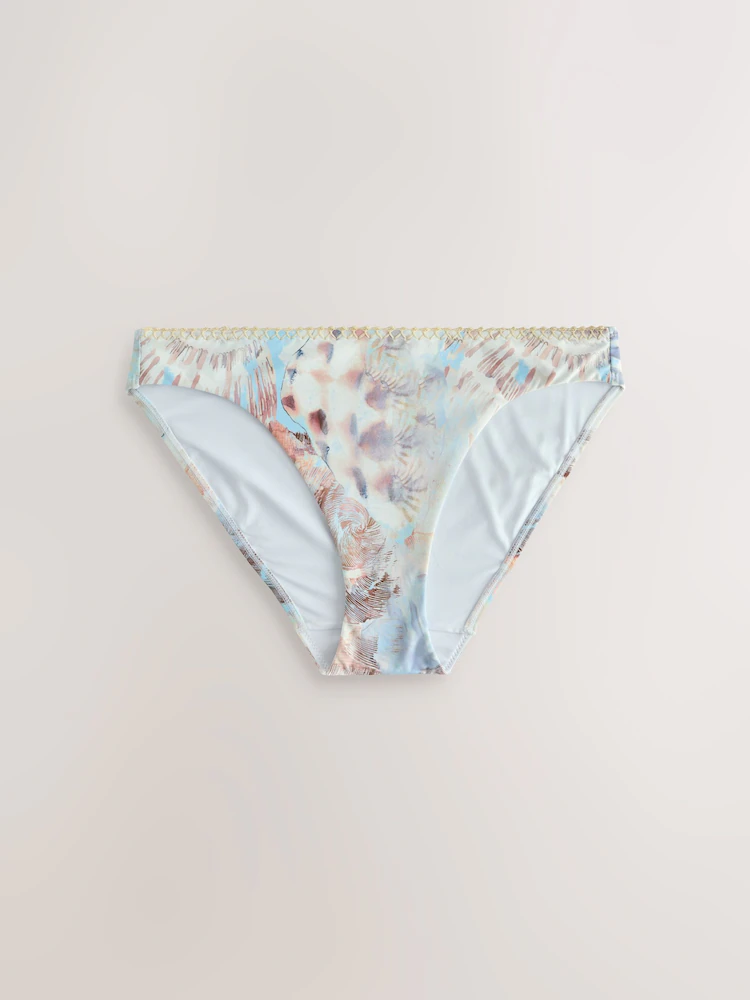 Pastelno plava školjka - Donji deo Bikini sa visokim nogama Vhipstitch
