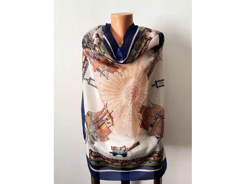 *MARAMA* nautical print 100% svila