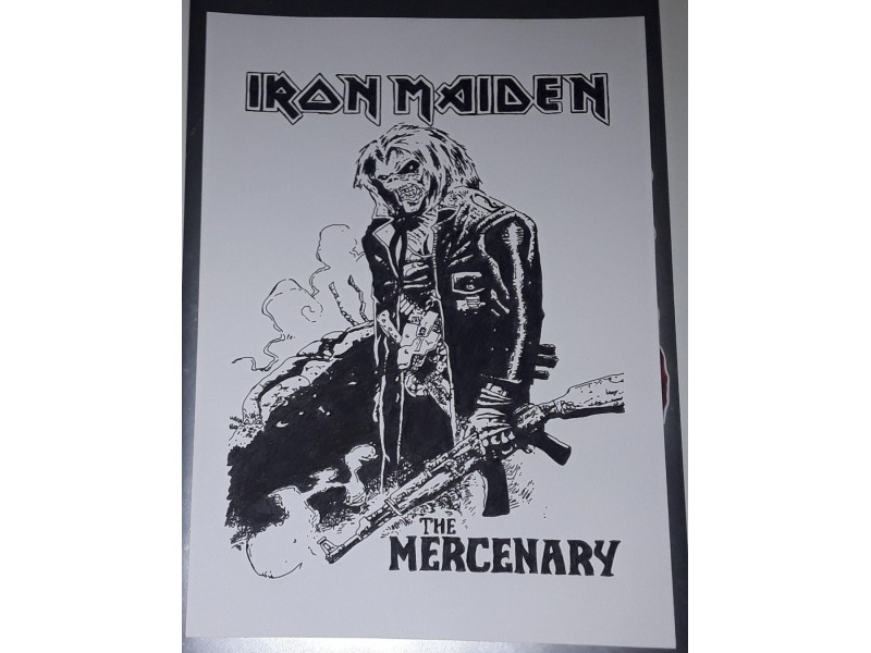 Crtez na hamer papiru 30 x 21,5 cm. - Iron Maiden