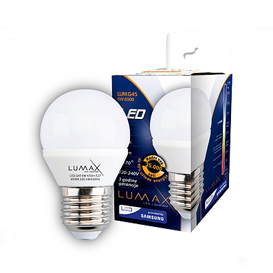 Led sijalica Lumax E27 G45 6W, toplo-bela (3000K)