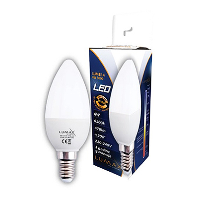 Led sijalica Lumax E14 6W, hladno-bela (6500K)
