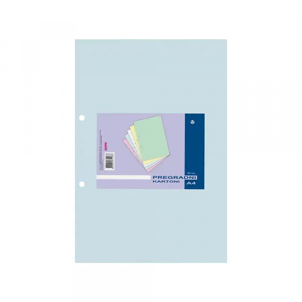 Pregradni karton A4 295x230mm 1/100 pastel plavi