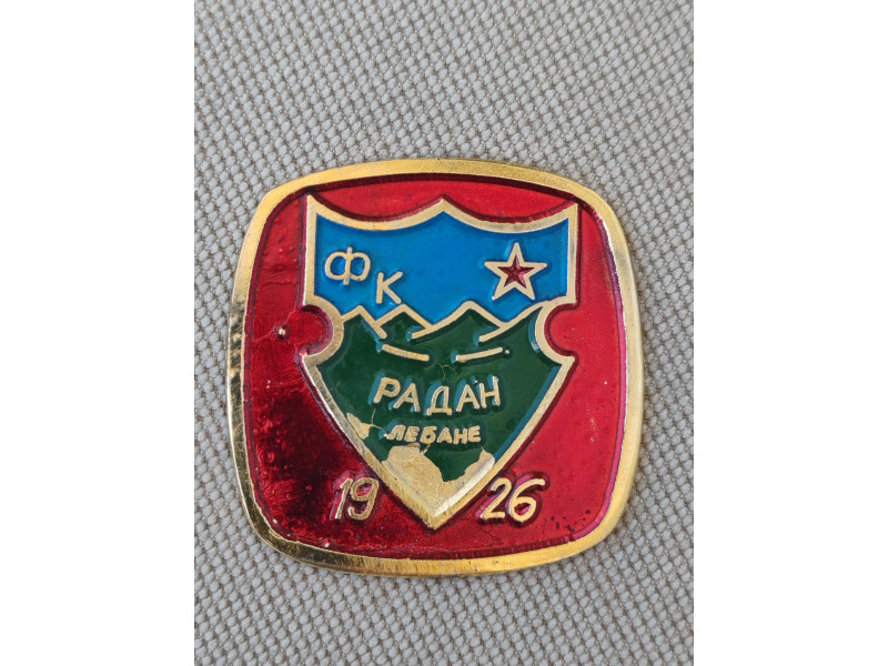 PLAKETA FK RADAN LEBANE 1926 EMAJLIRANA