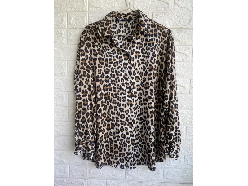 ** ZARA ** MODERNA SATEN KOSULJA ANIMAL PRINT NOVOO