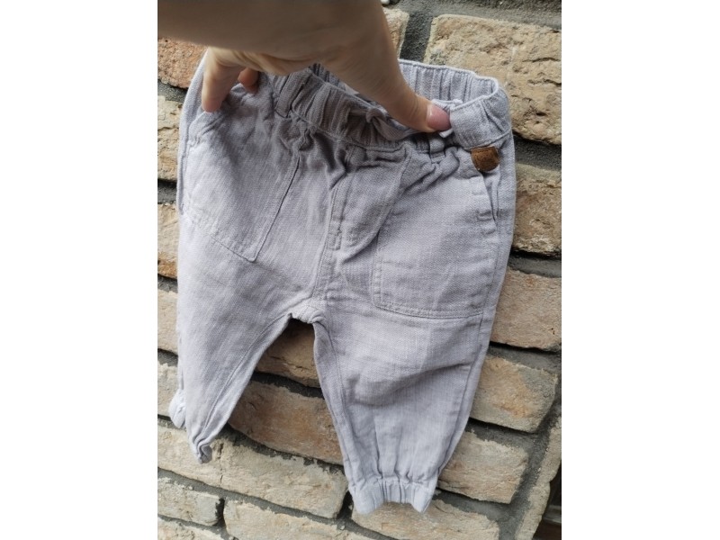 Lanene pantalone za bebe, veličina 74 novi.