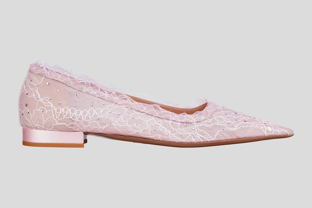 GEDEBE CIPELE BELLA BALLERINA FLAT (LACE + CRYSTAL)/PL26 PETAL + LIGHT ROSE