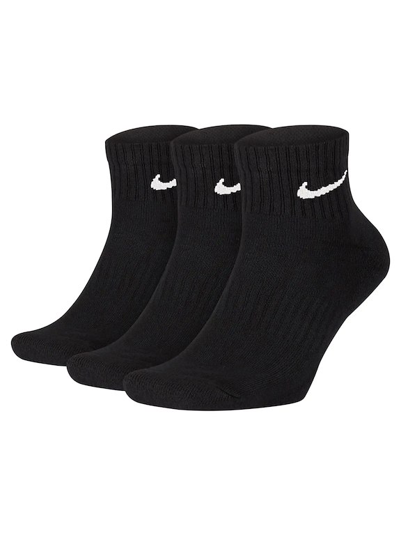 Nike Muške čarape Everyday Cush Ankle, SX7667-010, 3 para, Crne