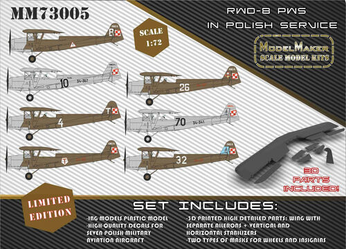 Model Maker Decals MM73005 RWD-8 in Polish service with 3D printed parts