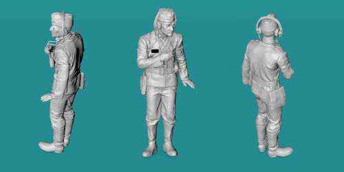 NEW! EMP3D 99200121-72 Niemiecki czołgista - rozmawiający przez radio (1 Figurka)
