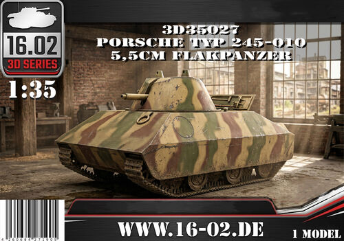 NEW! Custom scale 3D35027 Porsche Typ 245-010 5.5 cm Flakpanzer (Version 1)