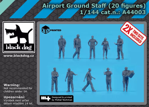 NEW! Black Dog A44003 Airport Ground Staff (20 Figures / 3D-Printed)