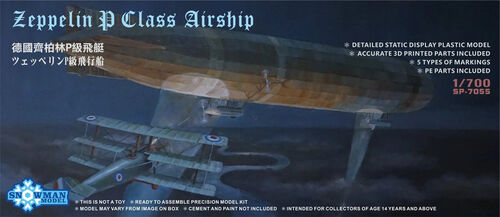 Snowman Model SP-7055 Zeppelin P Class Airship with 3D-Printed Sopwith N500
