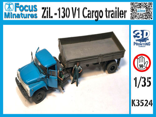 FOCUS MINIATURES K3524 Zil 130 V1 Cargo Trailer