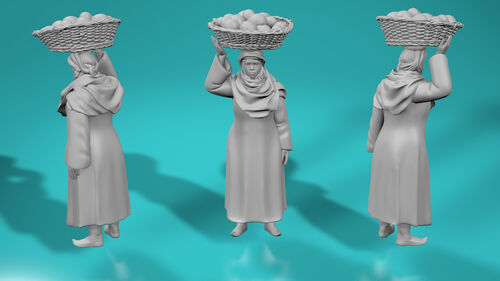 NEW! EMP3D 99204665-25 Arabowie - Kobieta z koszem owoców na głowie (1 Figurka)