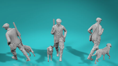NEW! EMP3D 99204688-25 Myśliwy z psem - stojący (1 Figurka)