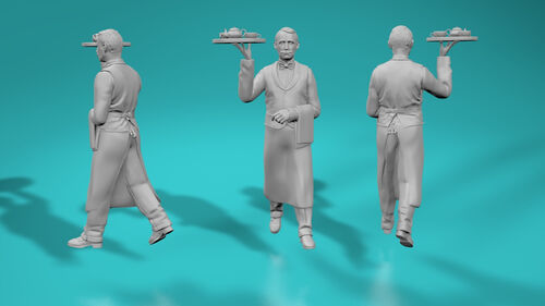 NEW! EMP3D 99204715-25 Kelner - niosący tacę (1 Figurka)