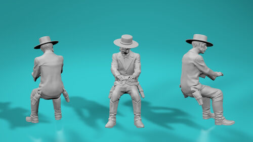 NEW! EMP3D 99204719-25 Spaghetti Western - gracz w karty - poza nr 1 (1 Figurka)