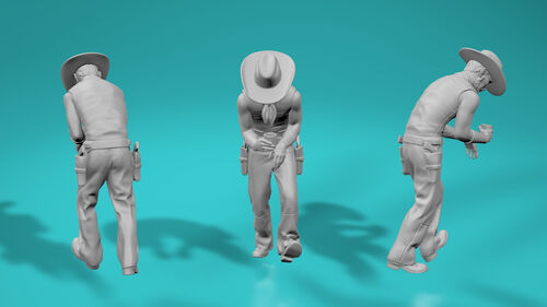 NEW! EMP3D 99204724-25 Spaghetti Western - kowboj - poza nr 3 (1 Figurka)