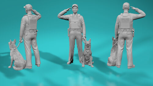 NEW! EMP3D 99204738-25 Akcja policyjna - policjant z psem (1 Figurka)
