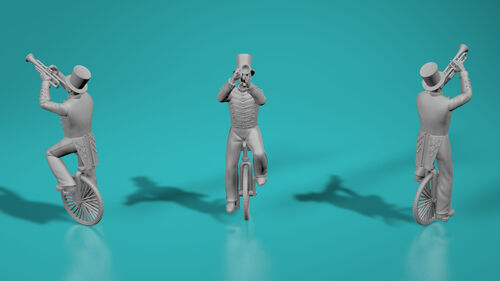 NEW! EMP3D 99204769-72 Cyrk - Trębacz na monocyklu (1 Figurka)